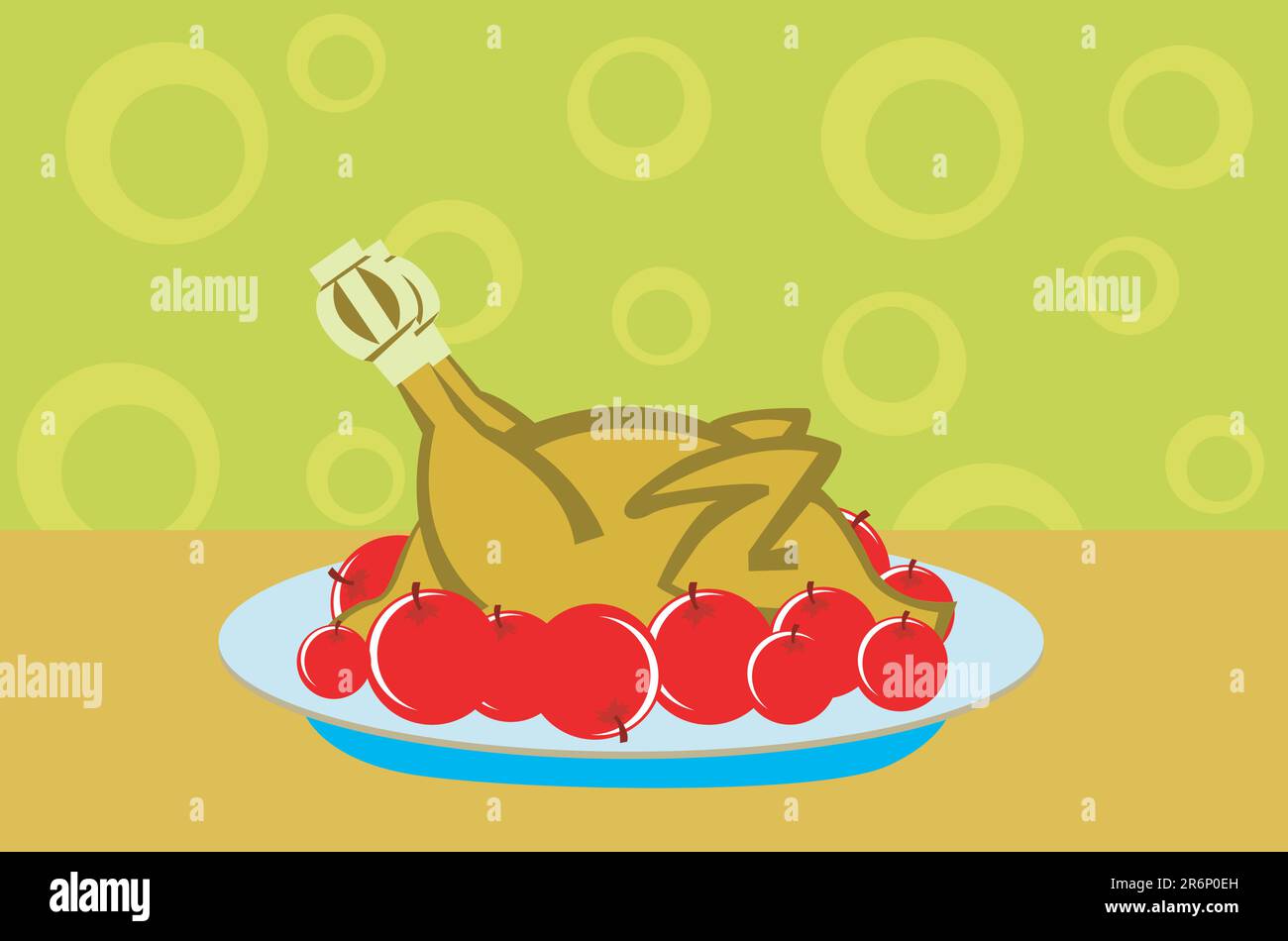 Festive holiday roast chicken Stock Vector Images - Alamy