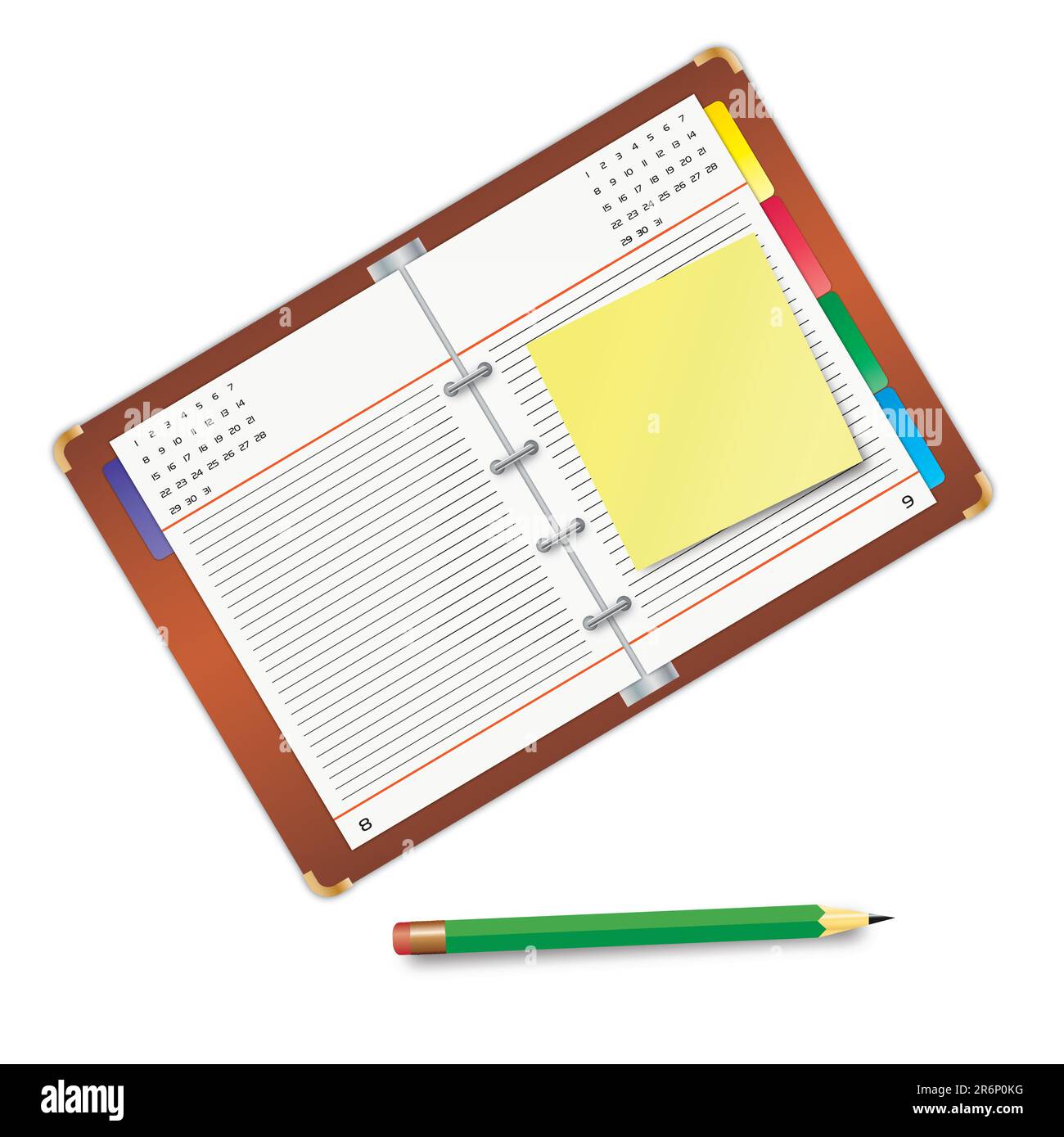 Organizer with a crayon over a white background Stock Vector Image ...