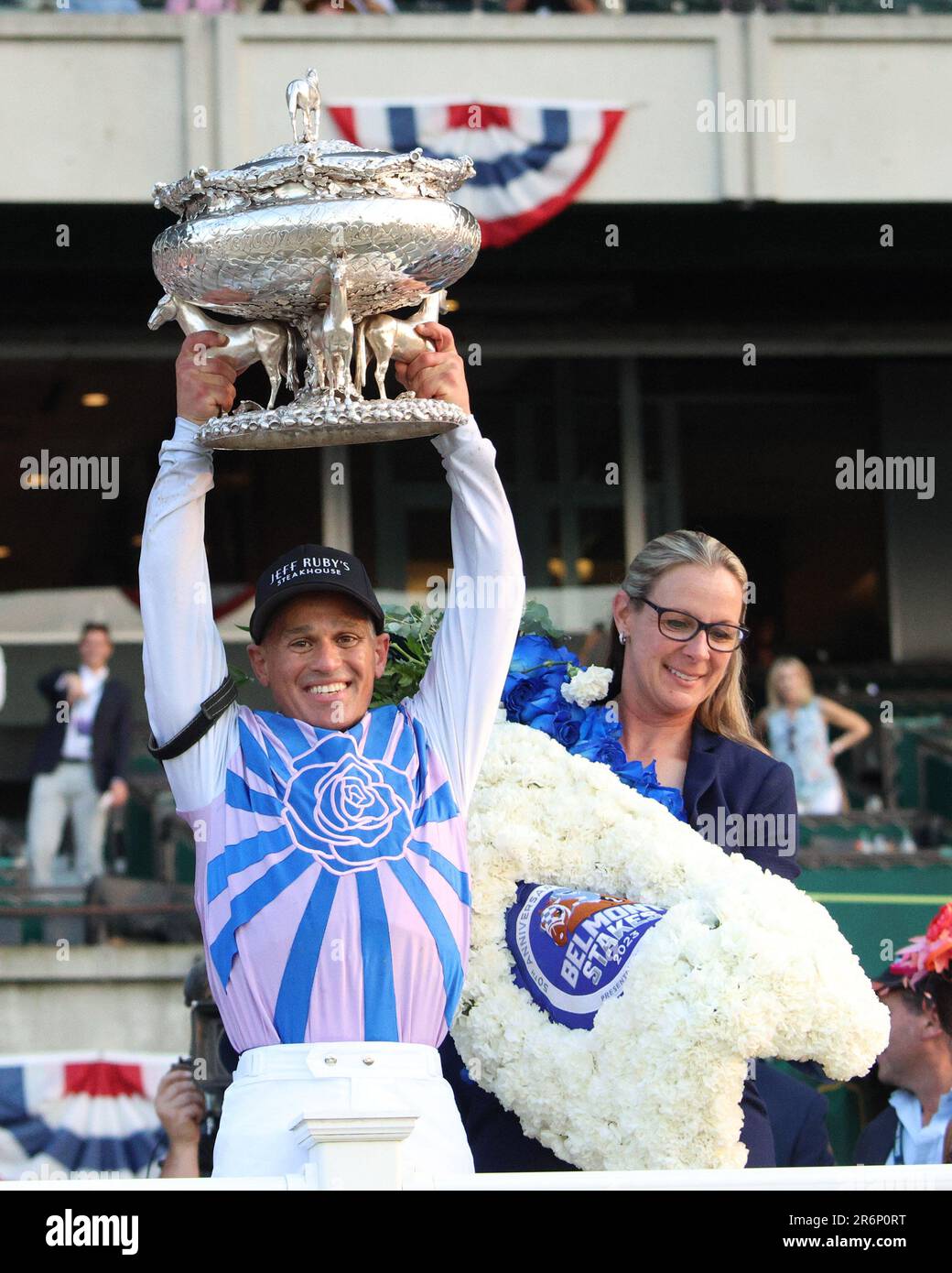 Elmont, United States. 10th June, 2023. Arcangelo's rider Javier ...