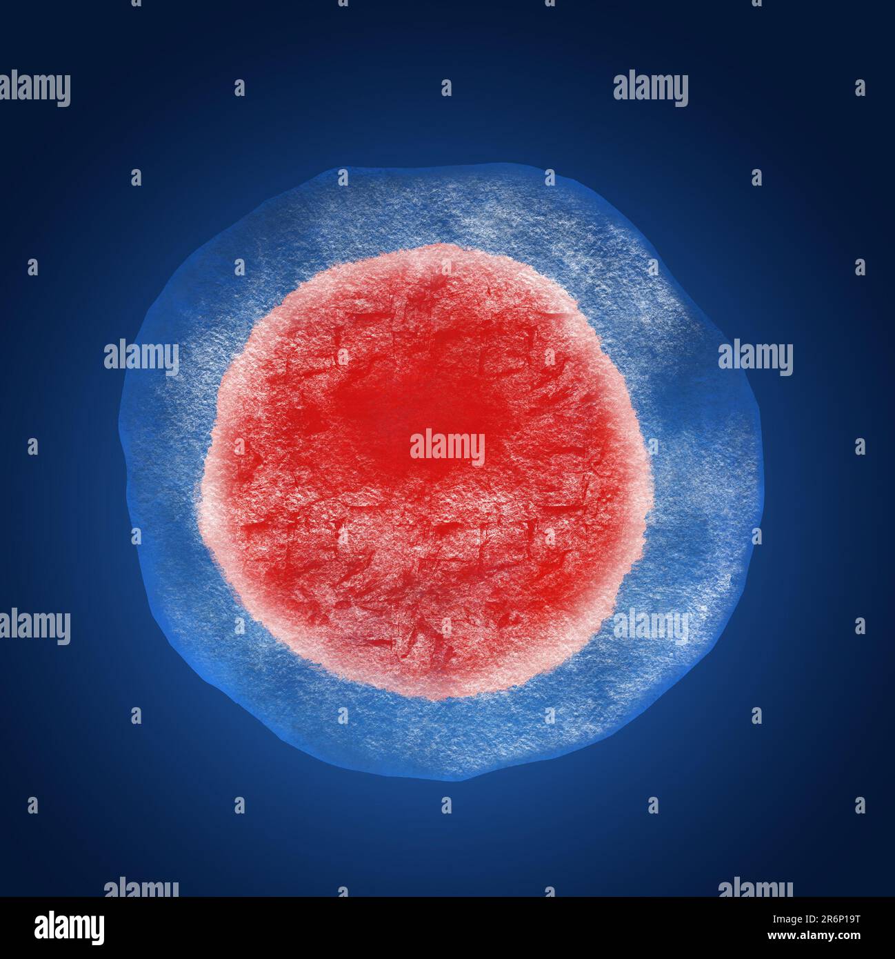 Cryopreservation of genetic material. Ovum in ice on blue background ...