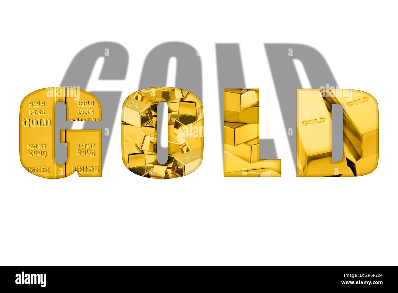 Word gold made golden Cut Out Stock Images & Pictures - Alamy