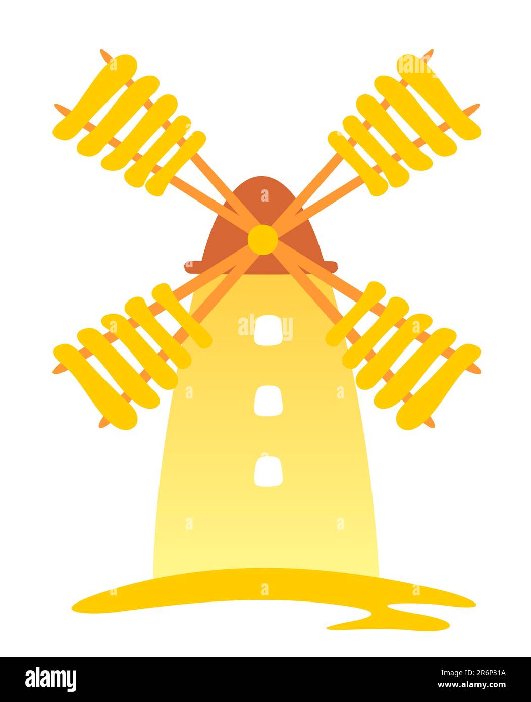 Cartoon retro windmill isolated on a white background Stock Vector ...