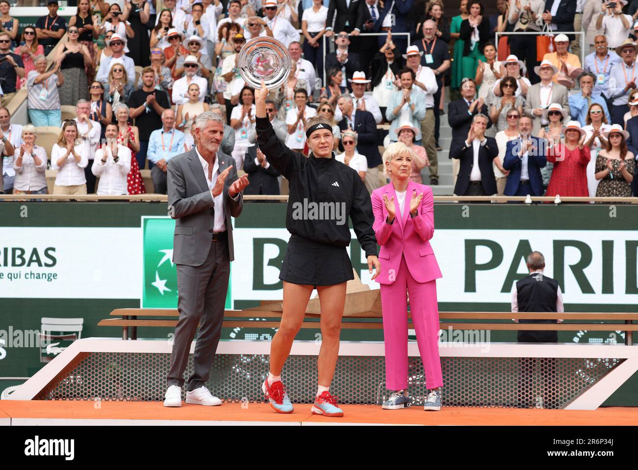 Paris, France. 10th June, 2023. Karolina Muchova of Czech Republic with ...