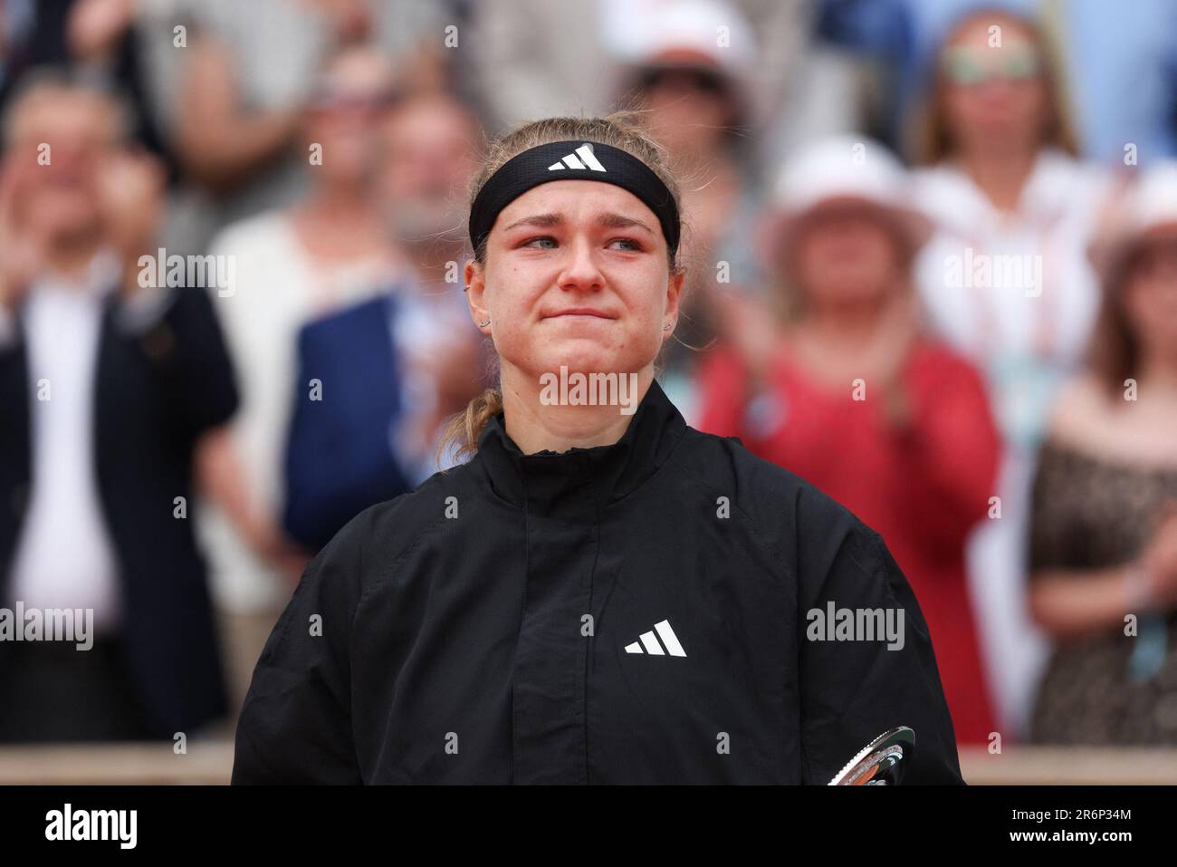 Paris, France. 10th June, 2023. Karolina Muchova of Czech Republic look ...