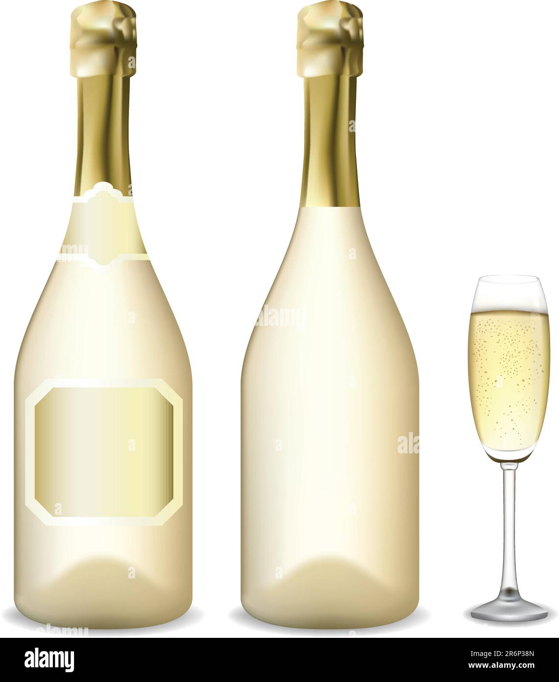 Bottle and glass of champagne. Vector illustration Stock Vector Image ...