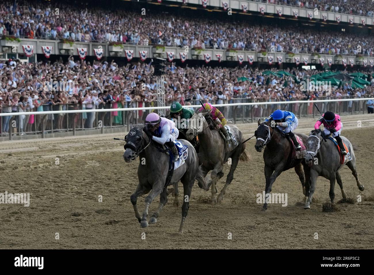 Arcangelo, with jockey Javier Castellano, crosses the finish line to ...