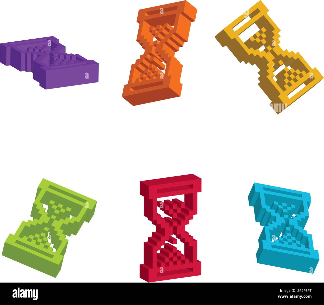 3D mouse cursor hourglass in various angles and colors. Editable vector ...