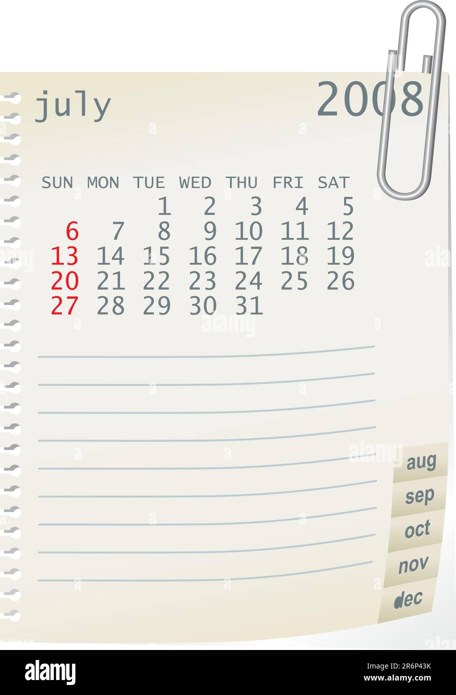 2008 calendar Stock Vector Images - Alamy