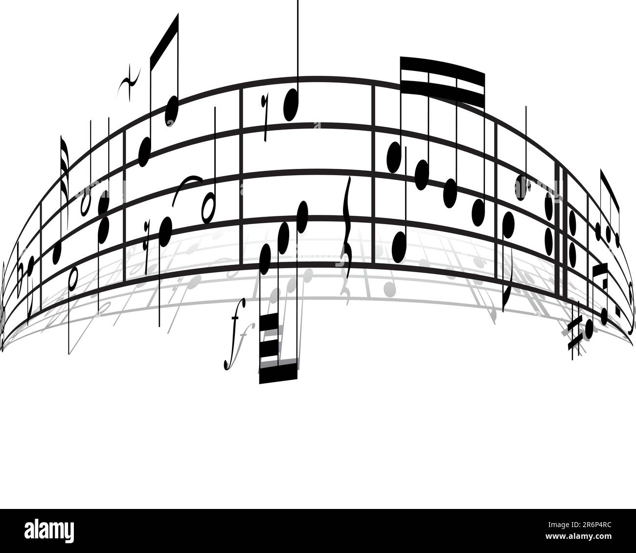 Music background with different notes on the white Stock Vector Image ...