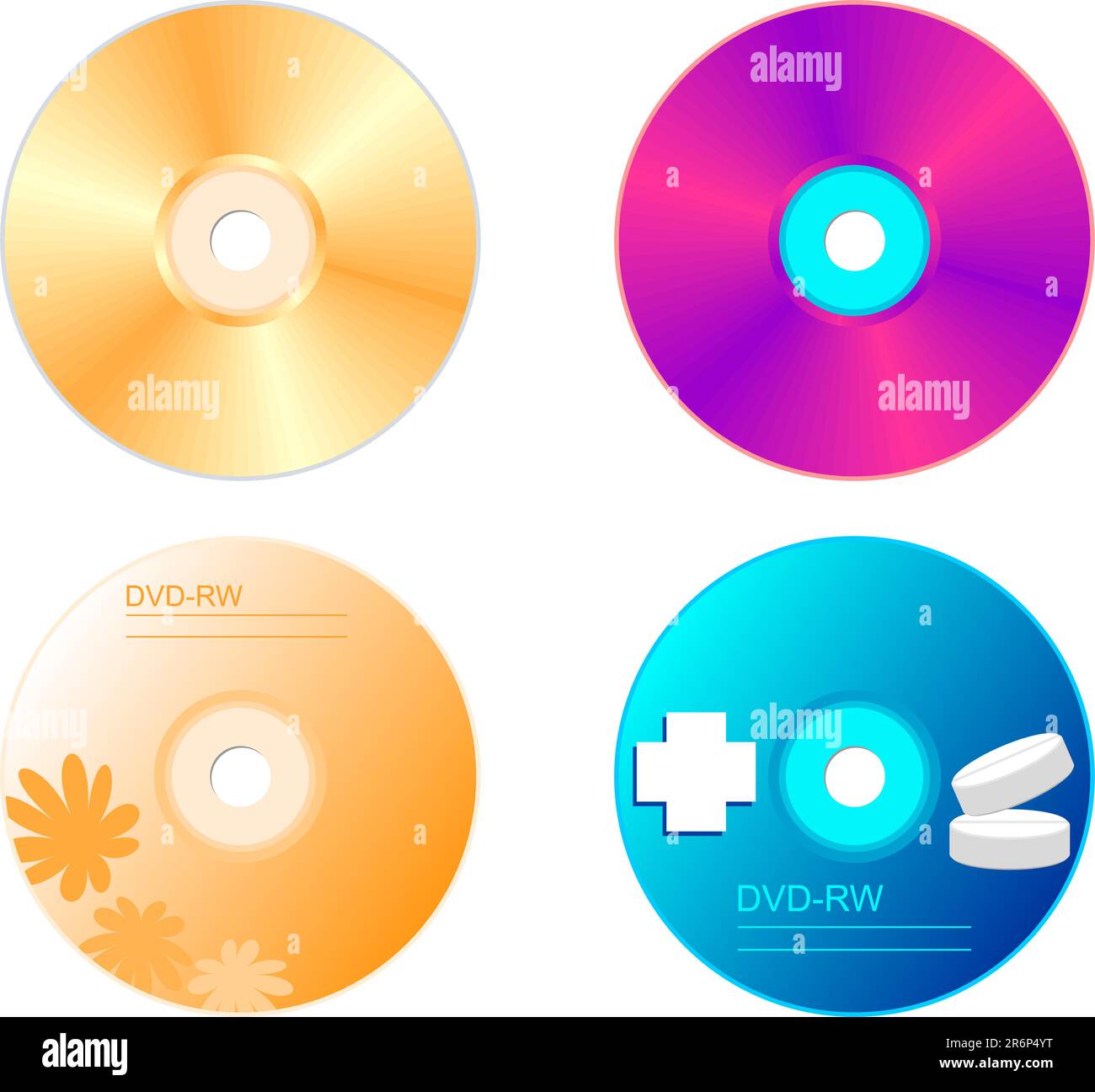 Realistic illustration set DVD disk with both sides - vector Stock ...