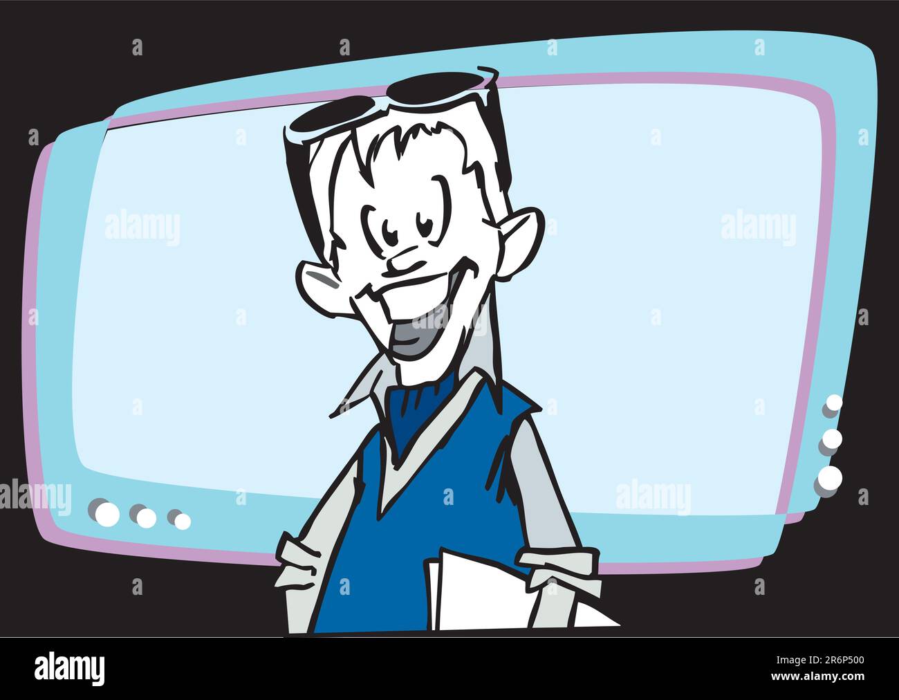 speaker or film director and screen - cartoon style Stock Vector Image ...