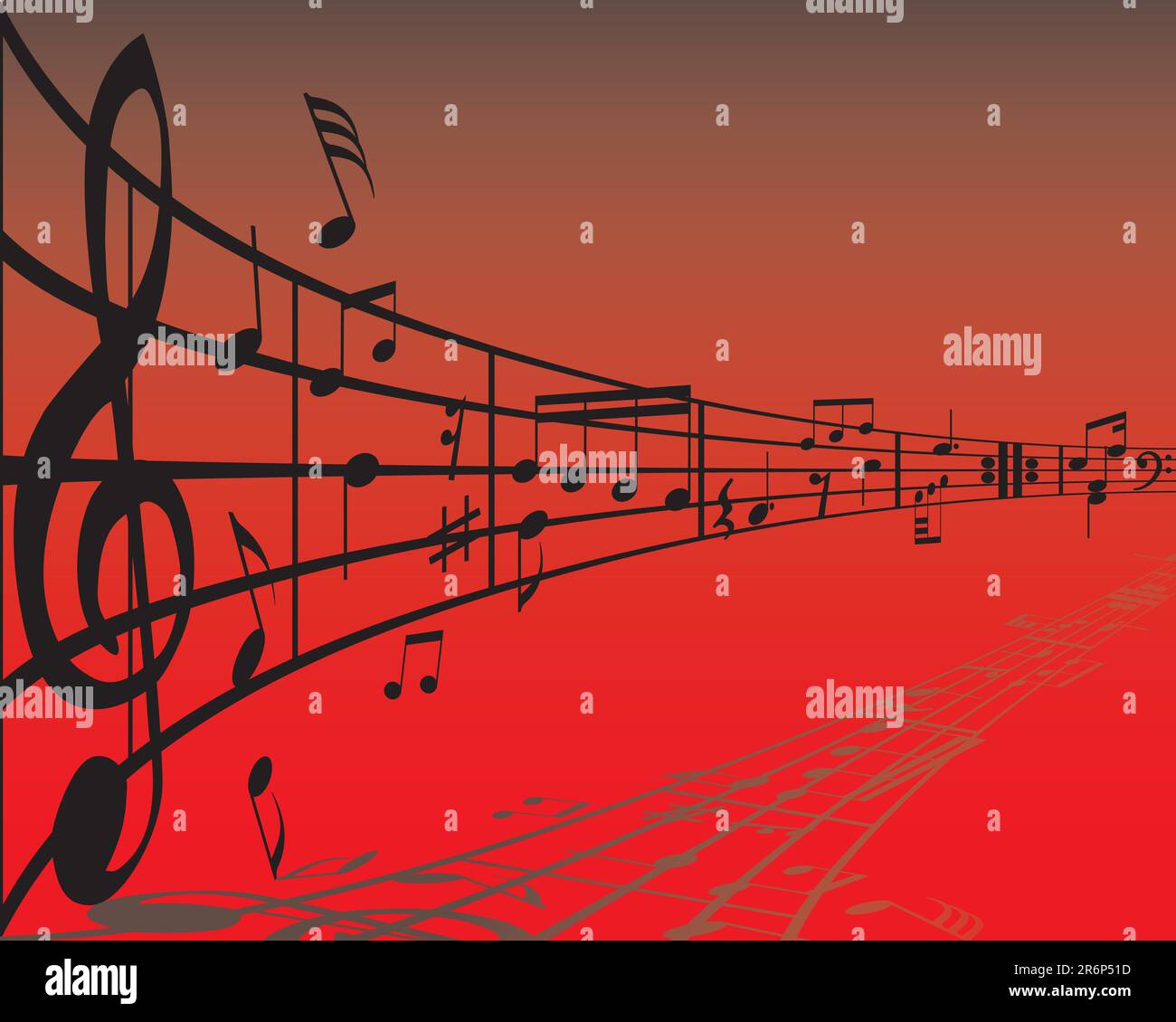 Abstract music background with different notes and lines Stock Vector ...
