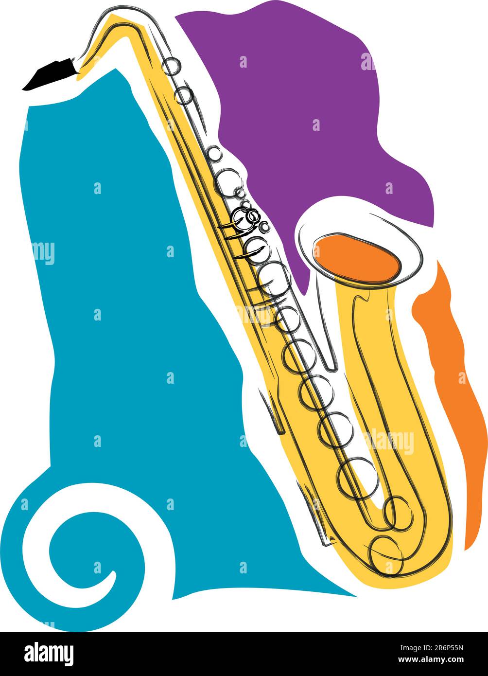 Saxophone cartoon hi-res stock photography and images - Alamy