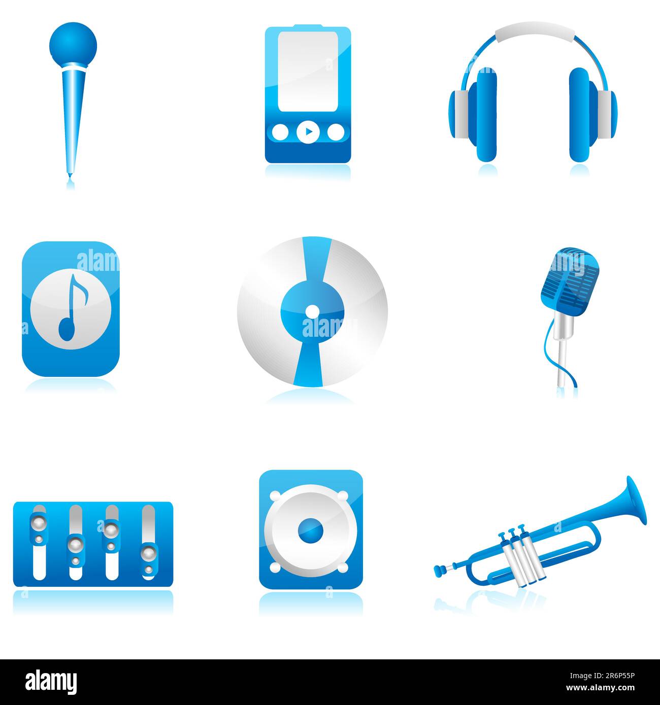 illustration of set of musicsl components on isolated background Stock ...