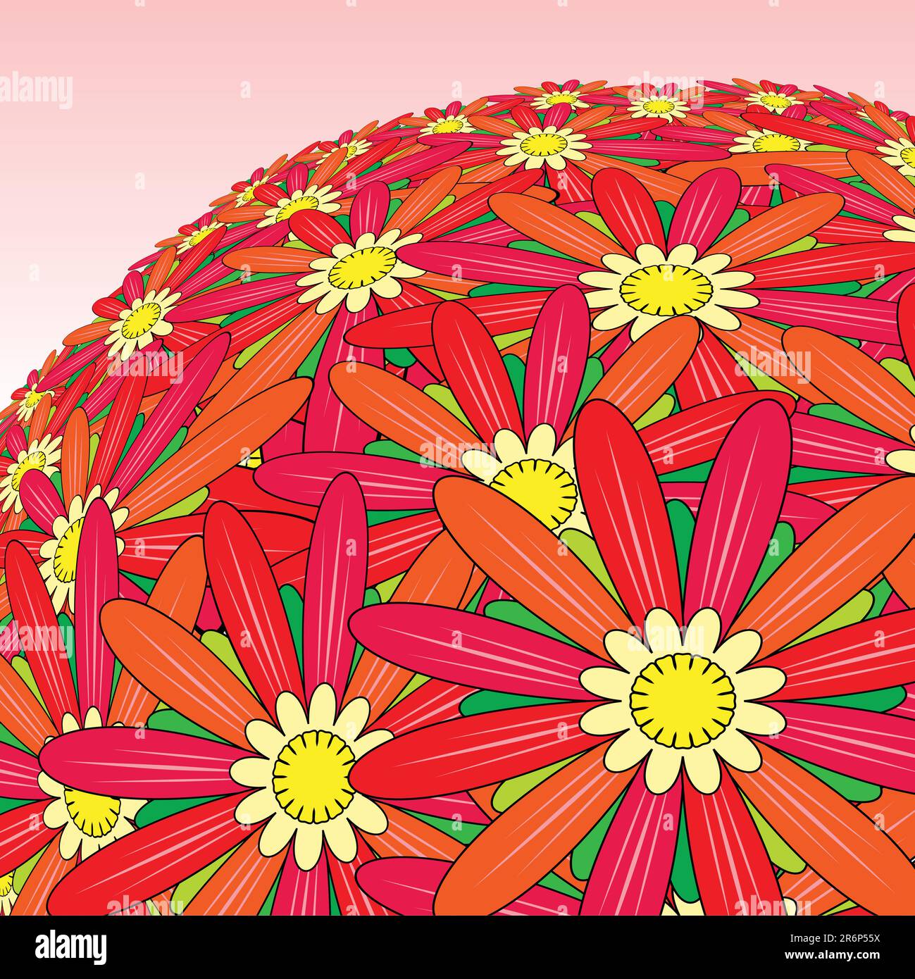 Editable vector illustration of a large bunch of generic flowers Stock ...
