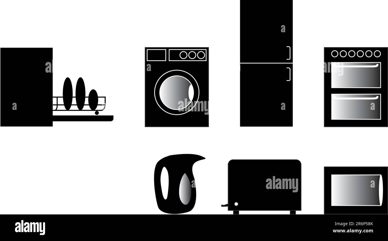 A selection of typical electrical kitchen appliances Stock Vector Image & Art - Alamy