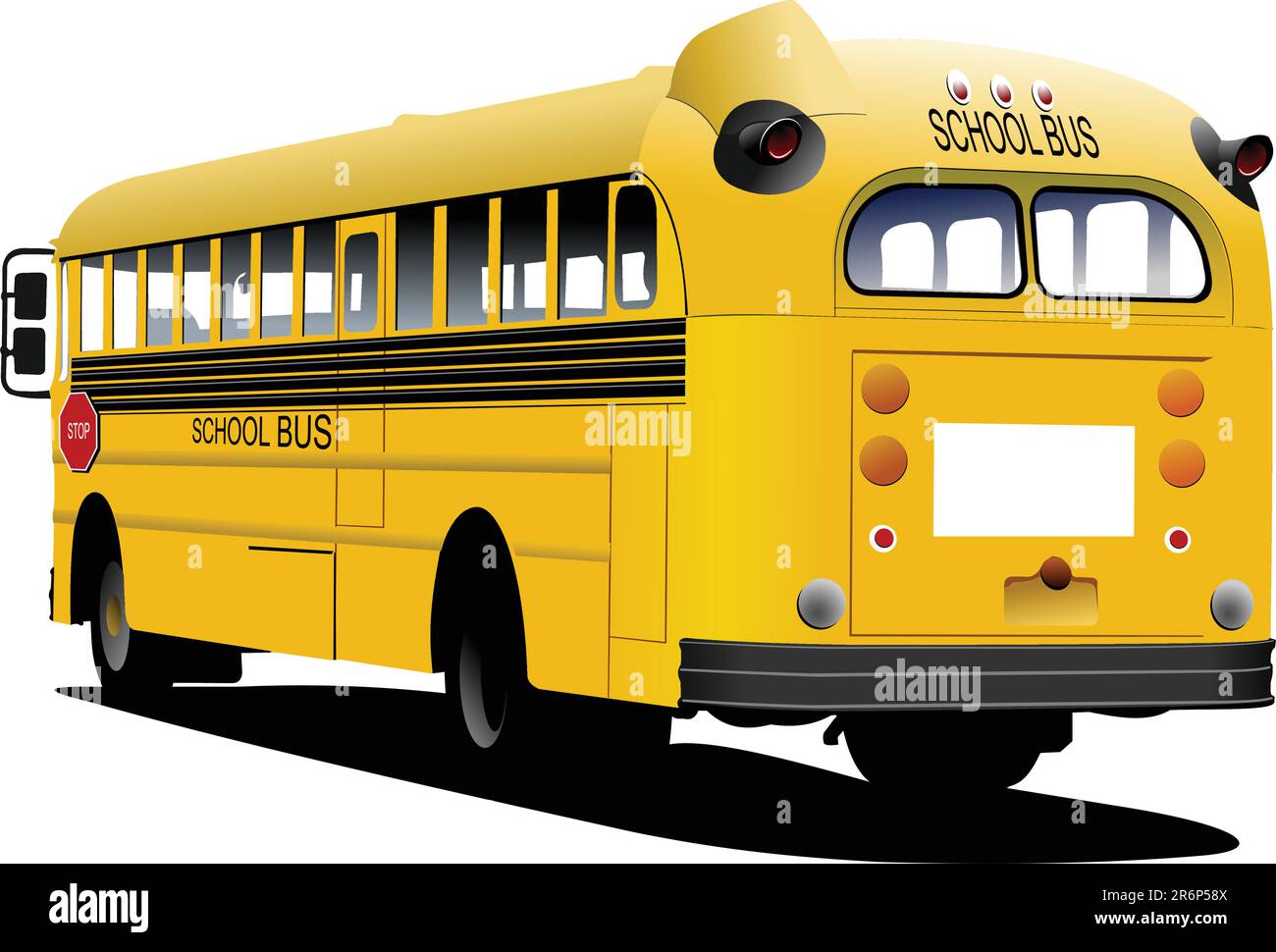 Yellow school bus. Vector illustration Stock Vector Image & Art - Alamy