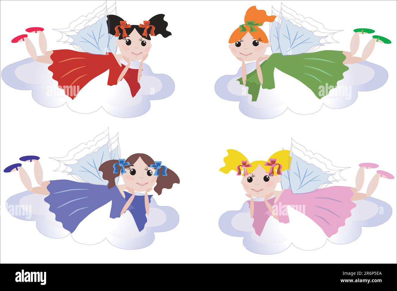 Flying long hair Stock Vector Images - Alamy