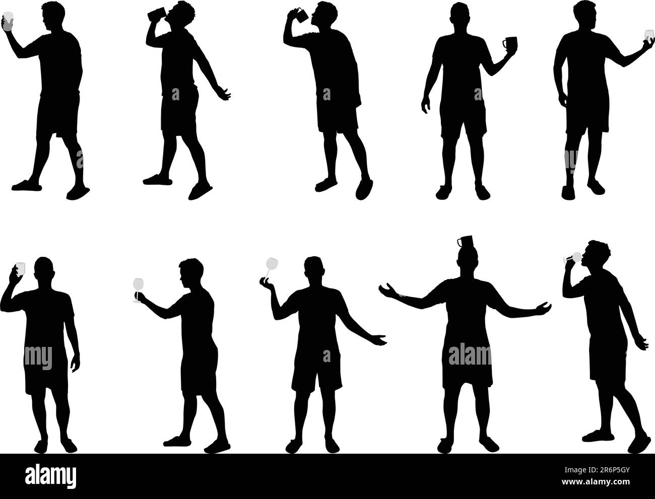 Happy man drinking cup coffee Stock Vector Images - Alamy