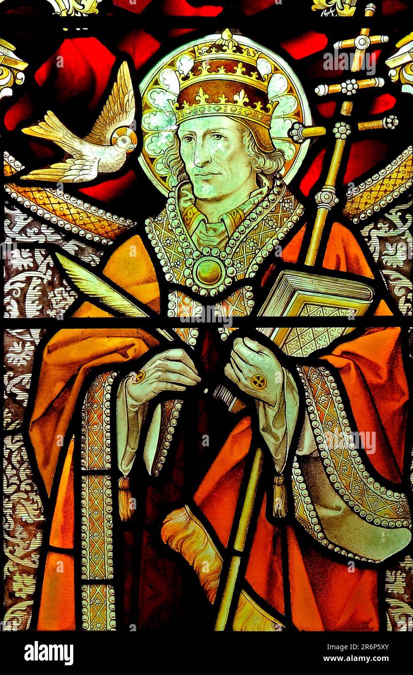 Stained glass window, Pope St. Gregory, one of the 4 Latin Doctors, c ...