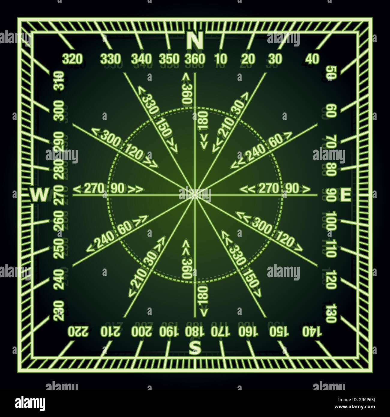 Glowing in the Dark Green Navigation Grid with Direct and Reverse ...