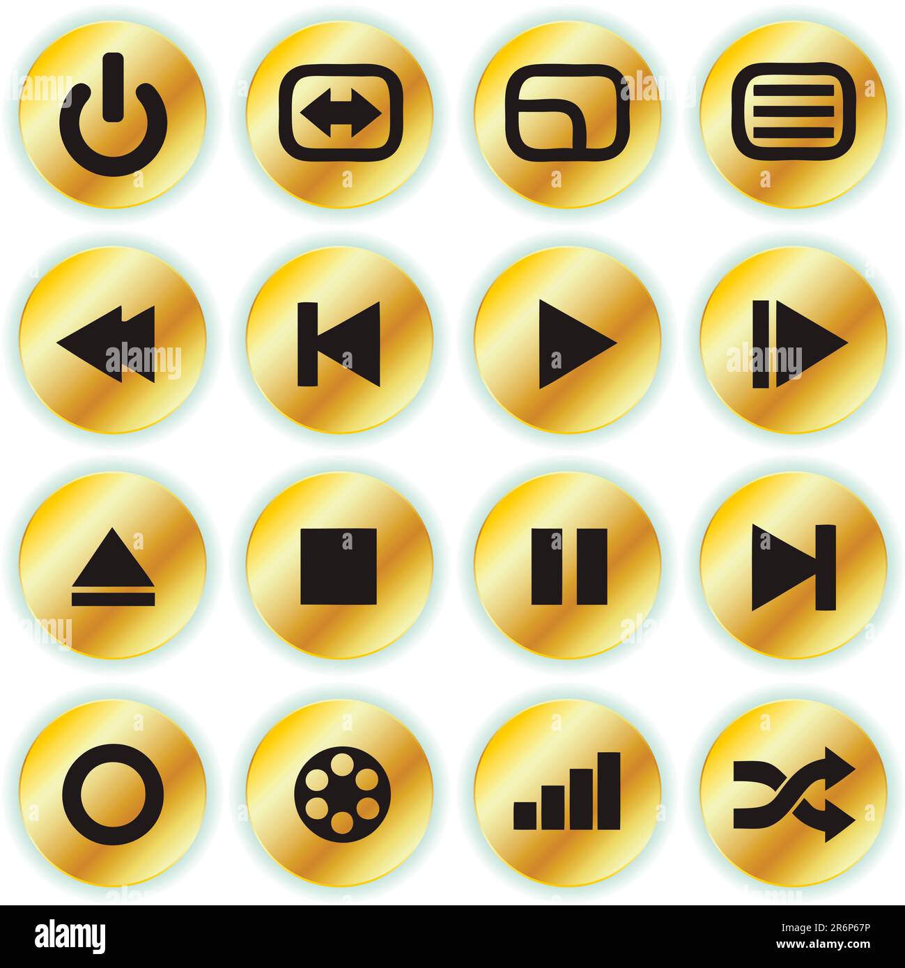 vector collection of media icons Stock Vector Image & Art - Alamy
