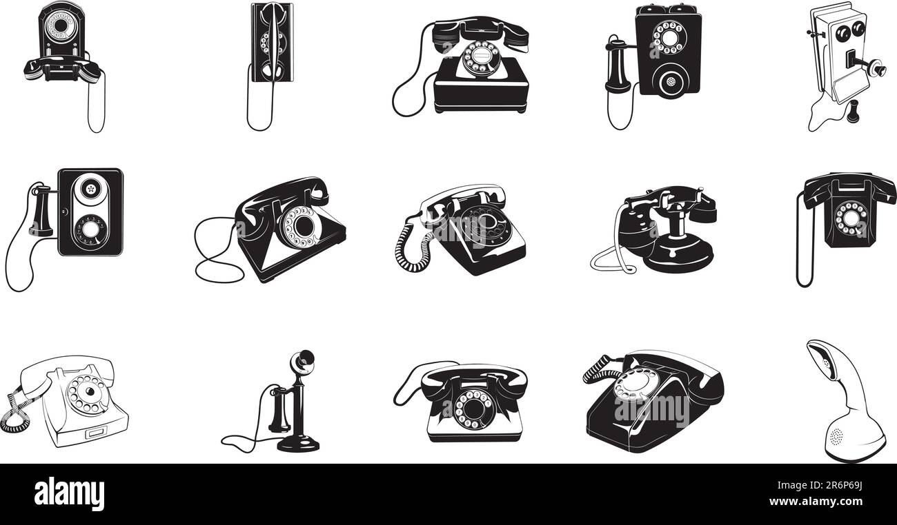 Vintage phone 1970s Stock Vector Images - Alamy