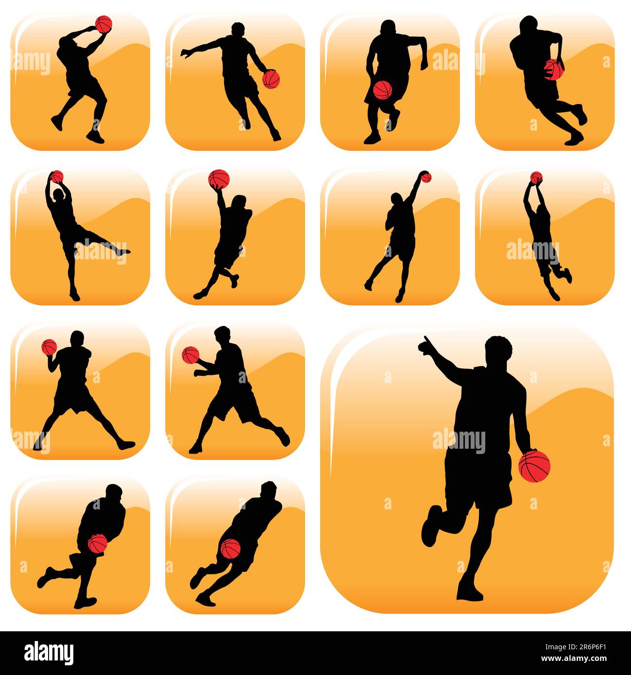 vector set of basketball players Stock Vector Image & Art - Alamy