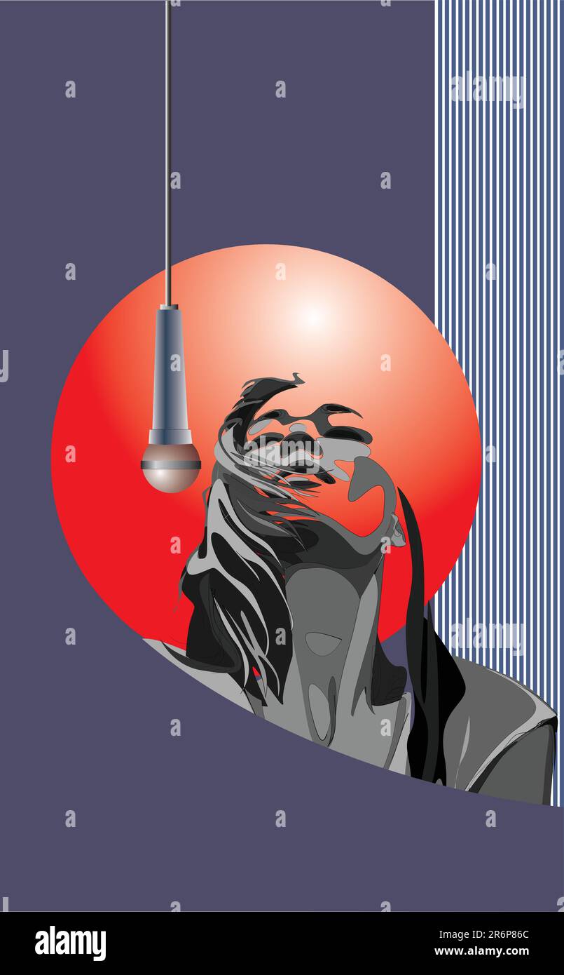 Standing at microphone Stock Vector Images - Alamy