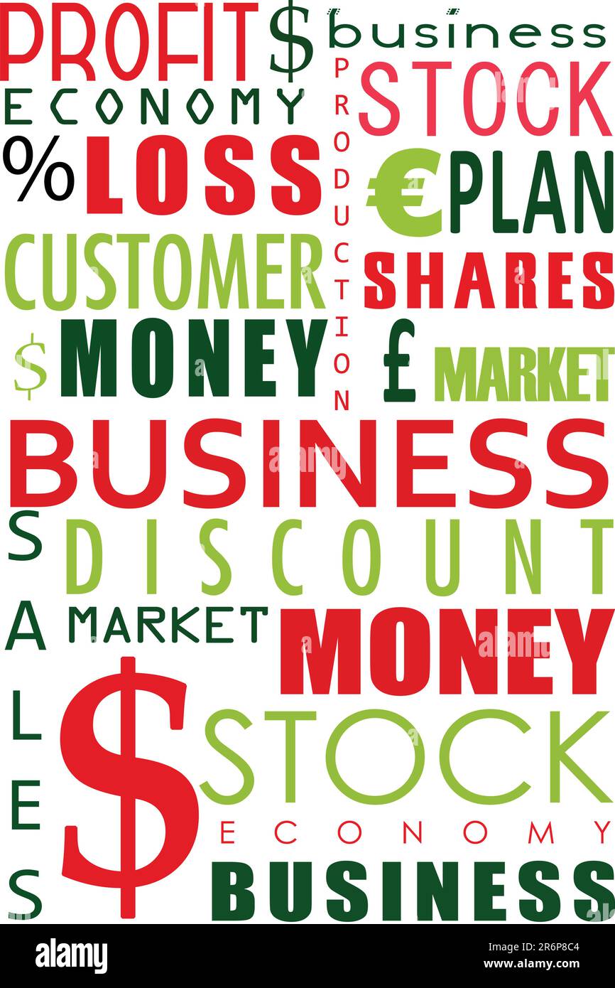 illustration of business word collage on white background Stock Vector ...