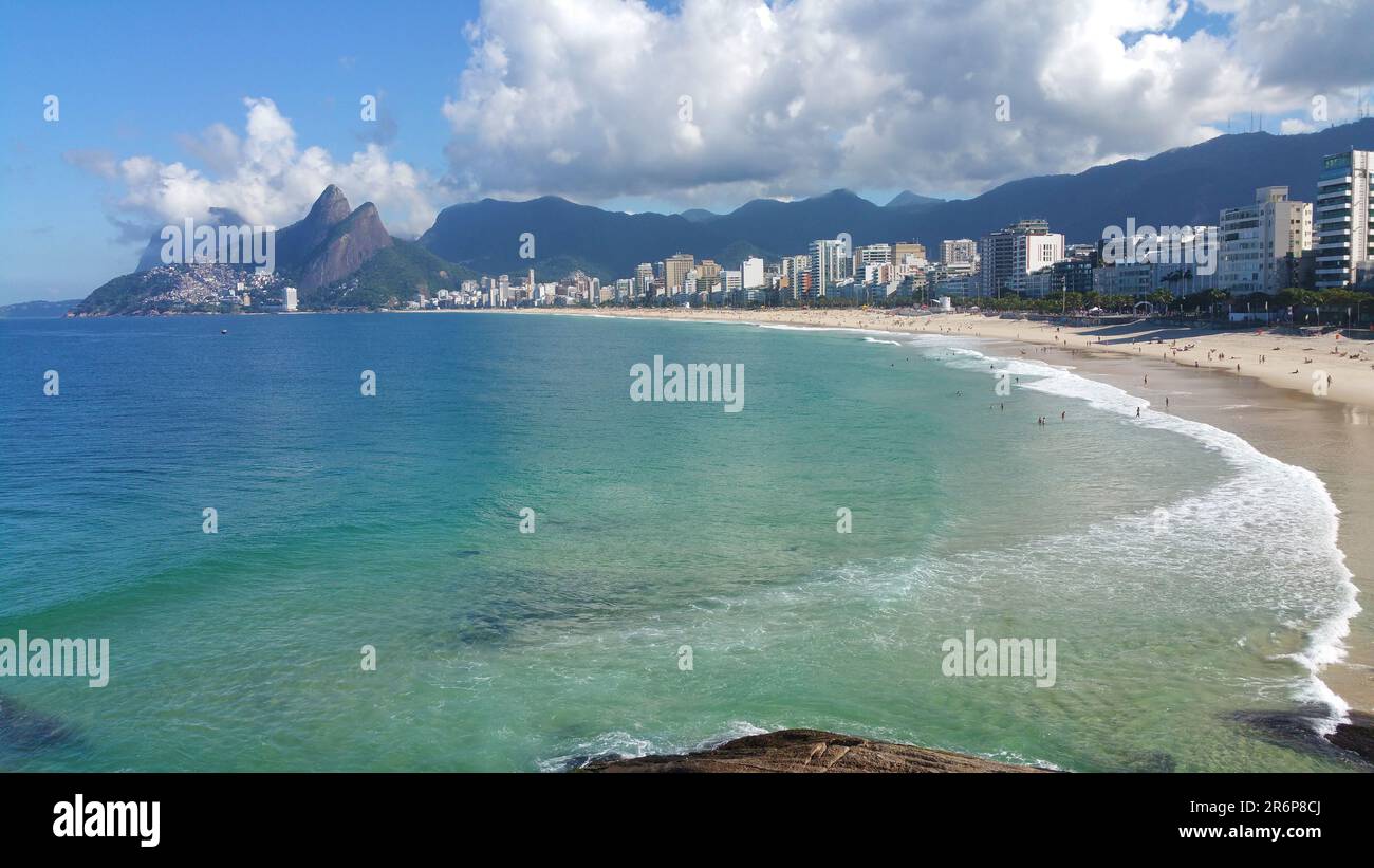Panoramic view of Arpoador and Ipanema beach in Rio de Janeiro Brazil ...