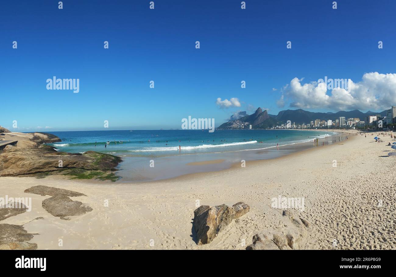 Panoramic view of Arpoador and Ipanema beach in Rio de Janeiro Brazil ...