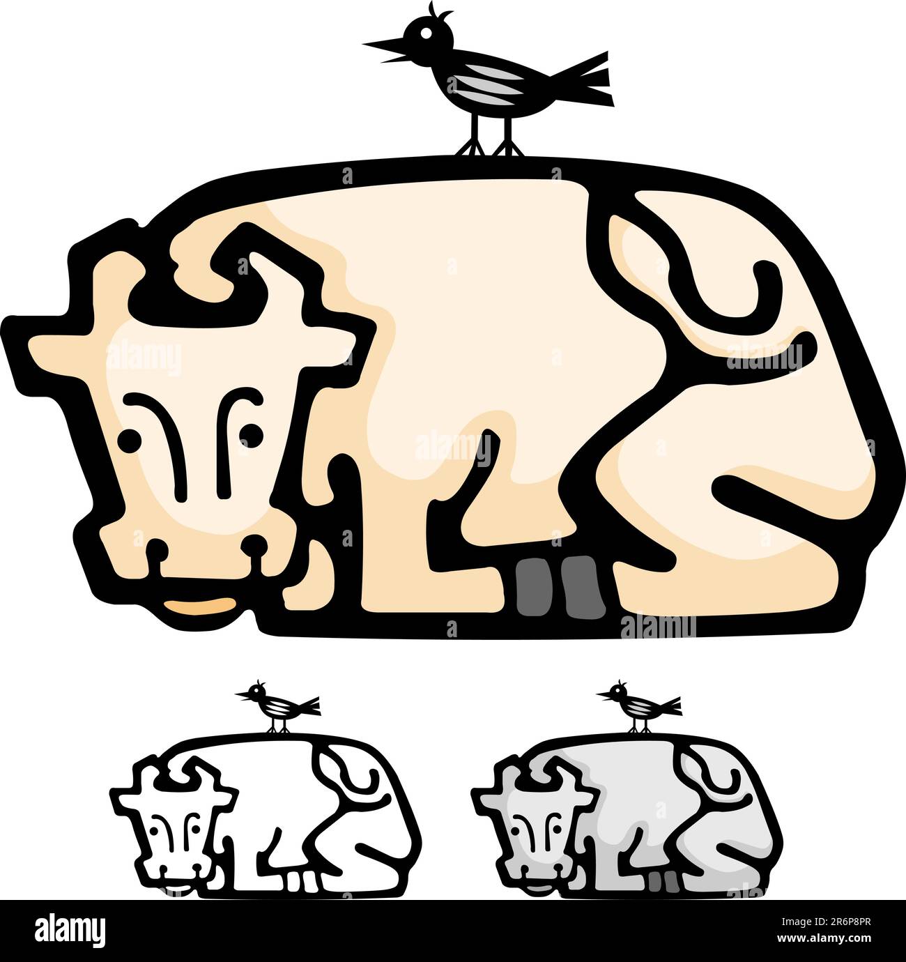 A Cute Cow Cartoon Illustration Stock Vector Image And Art Alamy