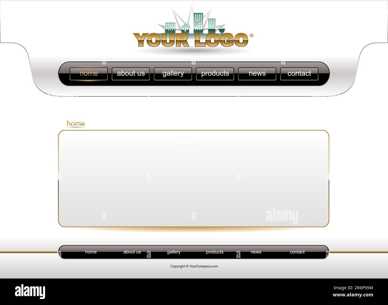 Website white and gold glossy template Stock Vector Image & Art - Alamy