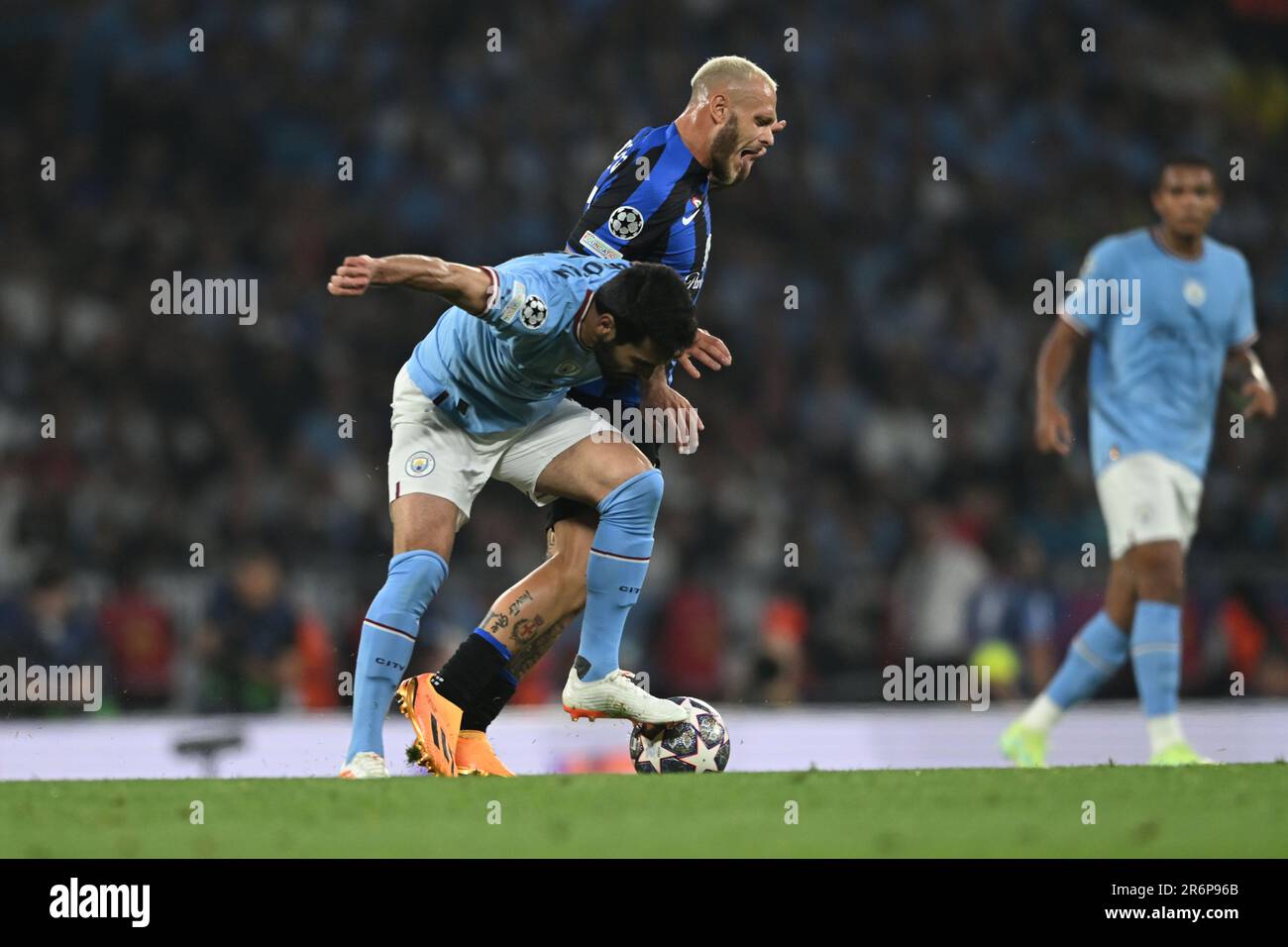 Istanbul, Turkey. 10th June 2023. Ilkay Gundogan (Manchester City)Federico Dimarco (Inter ...