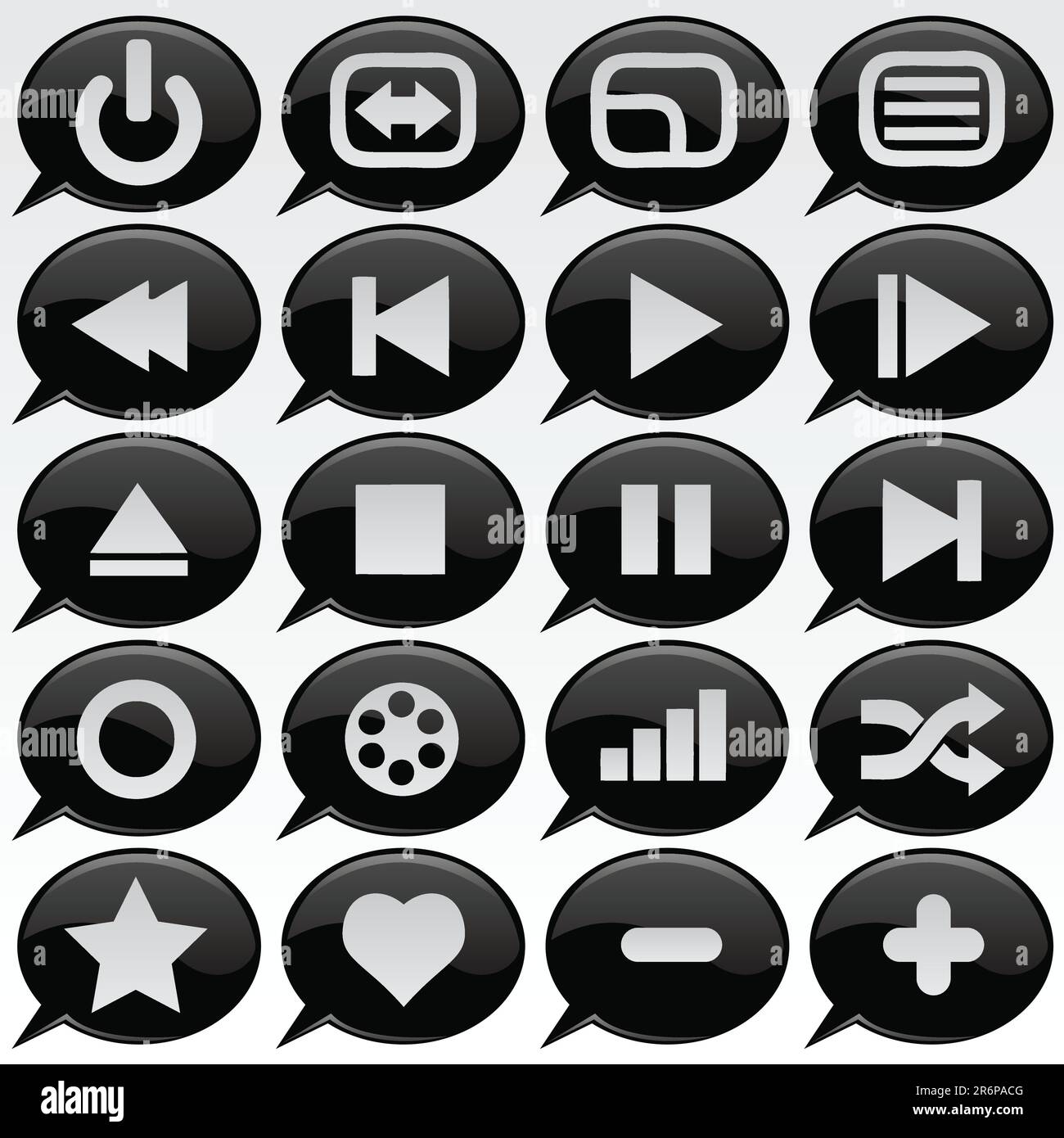 vector collection of media icons Stock Vector Image & Art - Alamy