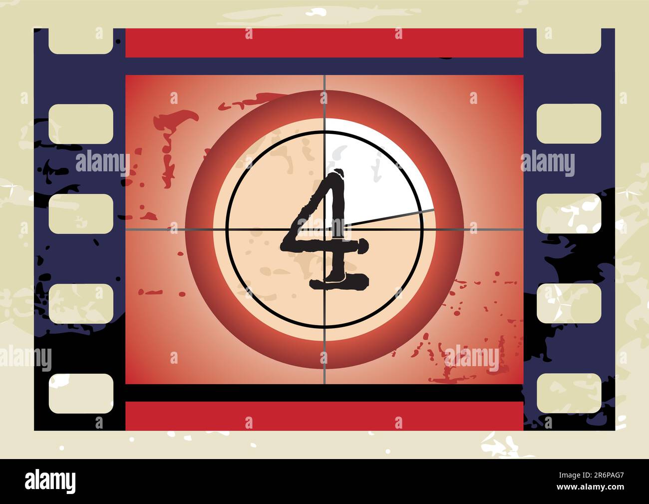 Scratched Film Countdown at No 4 Stock Vector Image & Art - Alamy