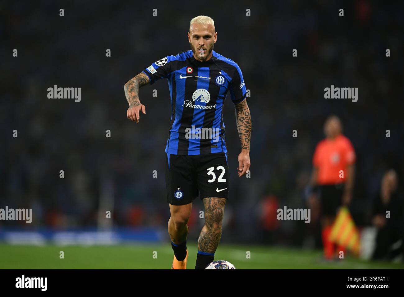 Istanbul, Turkey. 10th June 2023. Federico Dimarco (Inter) during the UEFA Champions League ...