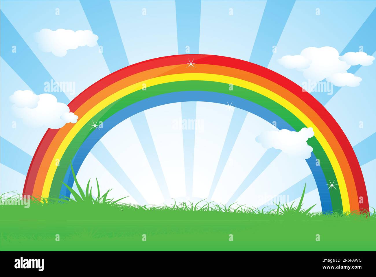 illustration of colorful rainbow in beautiful landscape Stock Vector ...