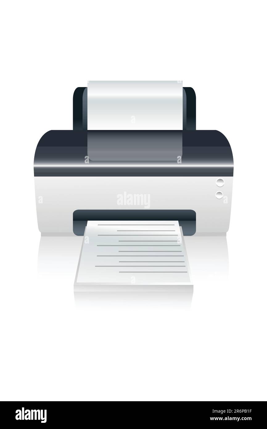 illustration of vector color printer device on isolated background ...