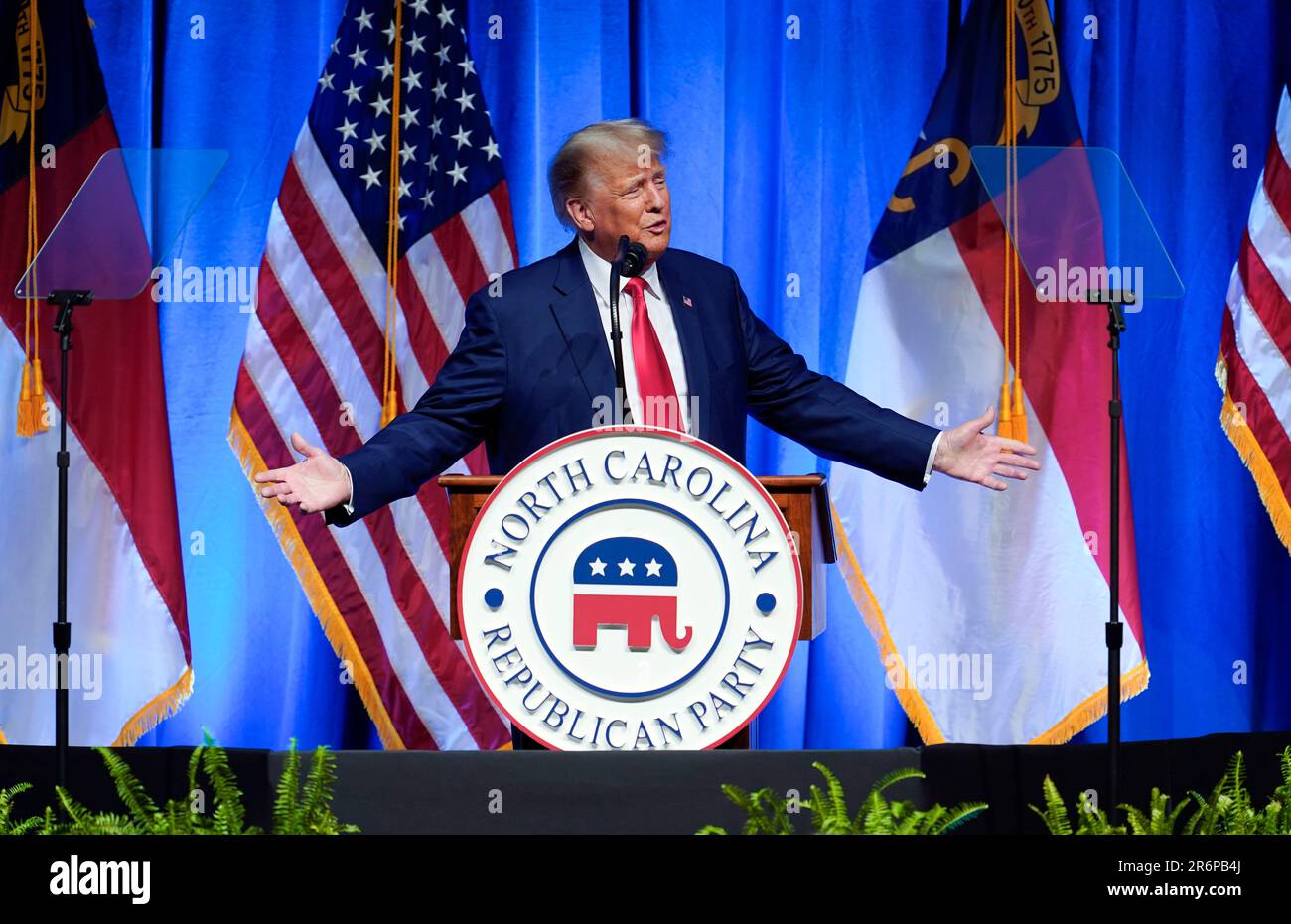 Former President Donald Trump speaks during the North Carolina ...