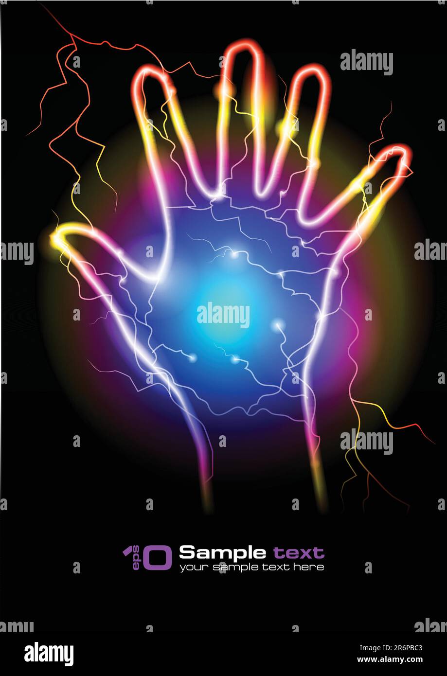 Magic power. Vector illustration on black background Stock Vector Image ...