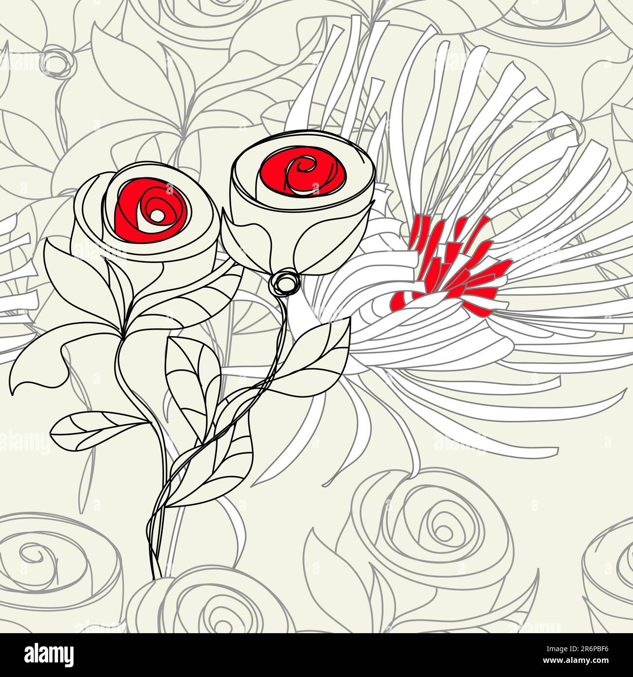 Stylized rose hi-res stock photography and images - Alamy