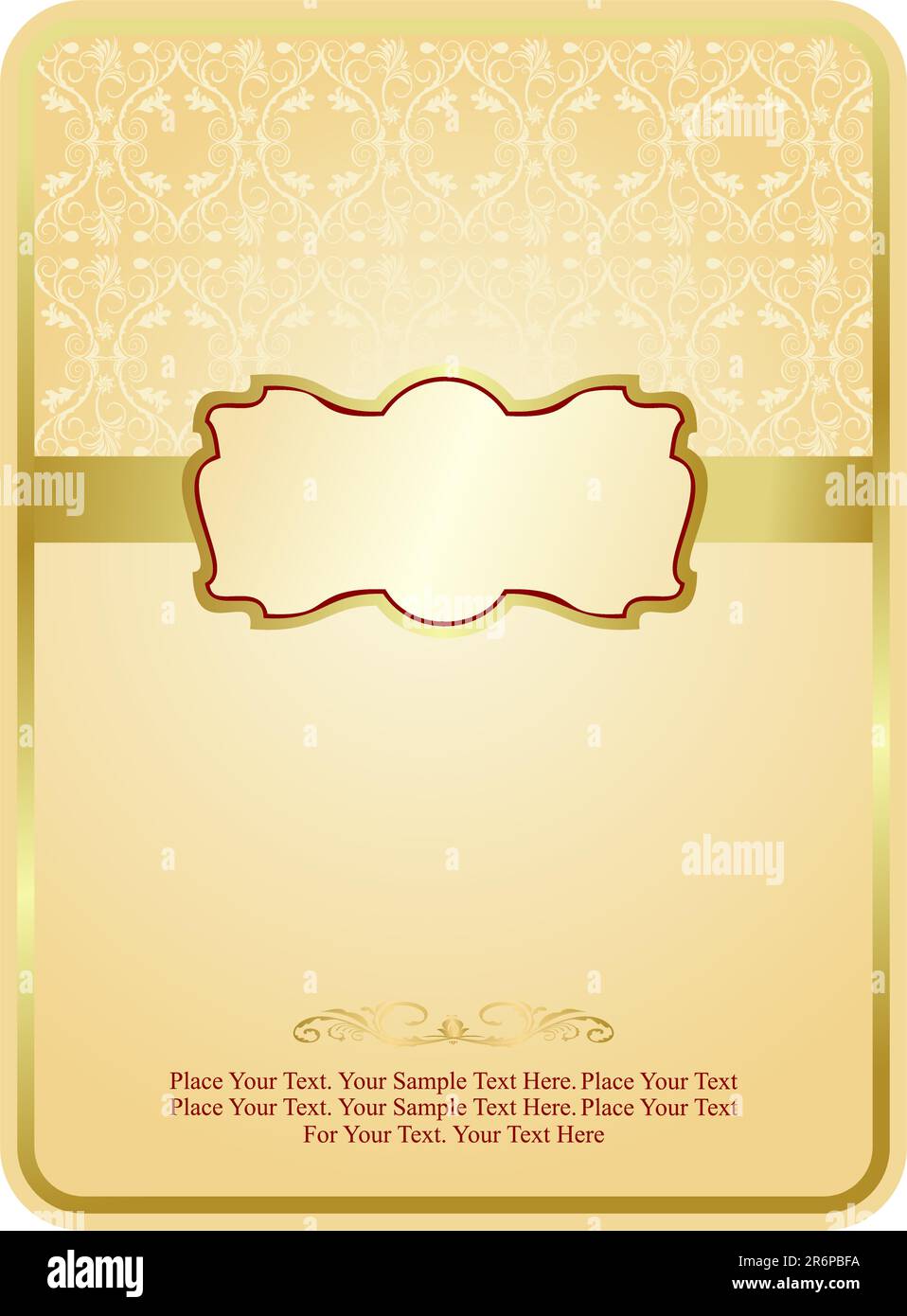 Wedding card with gold emblem. Vector Stock Vector Image & Art - Alamy
