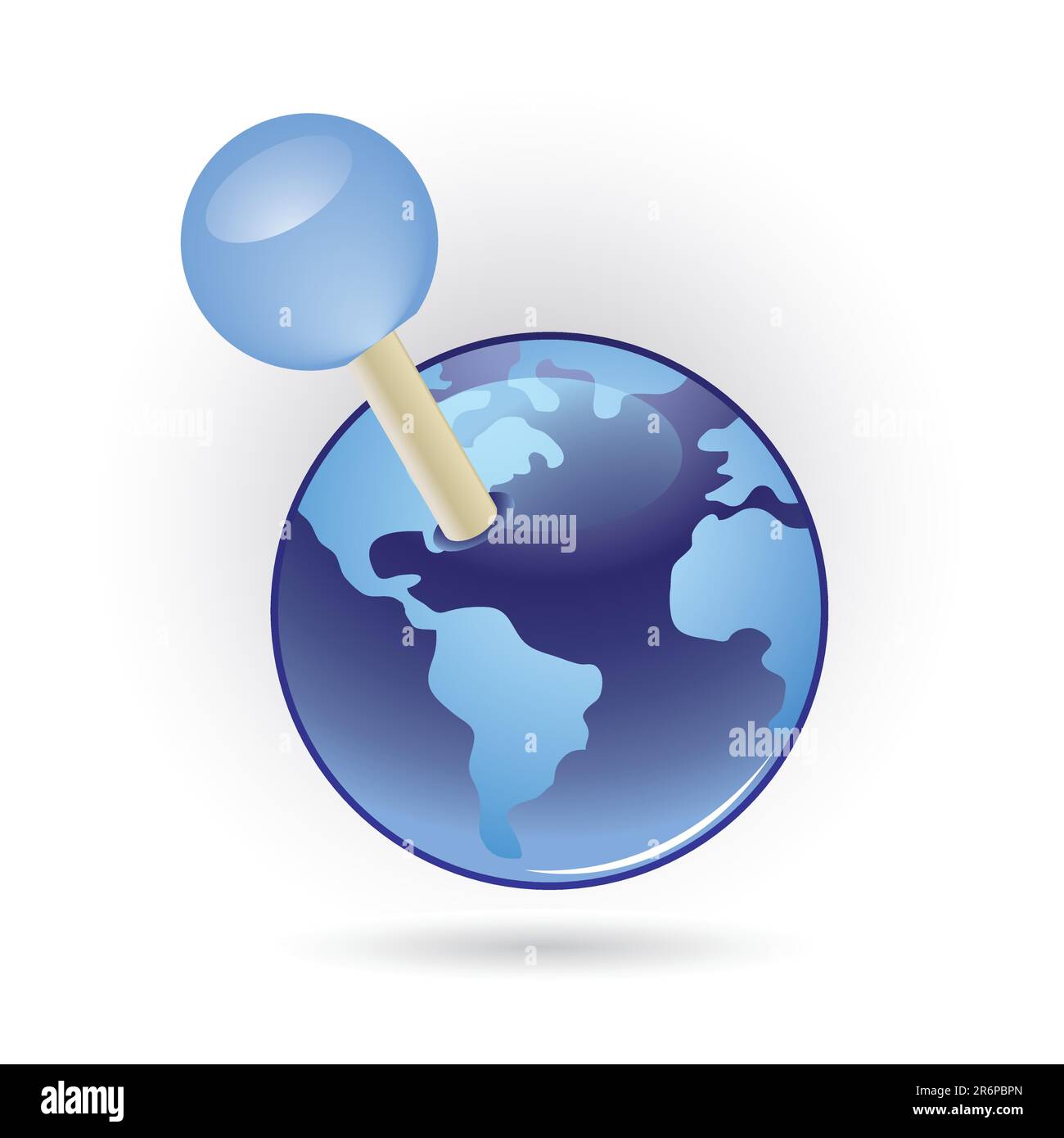 World map globe pointer Cut Out Stock Images & Pictures - Alamy
