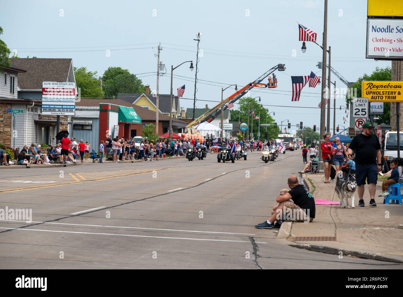 Spectators and participants of the flag day parade in Appleton ...