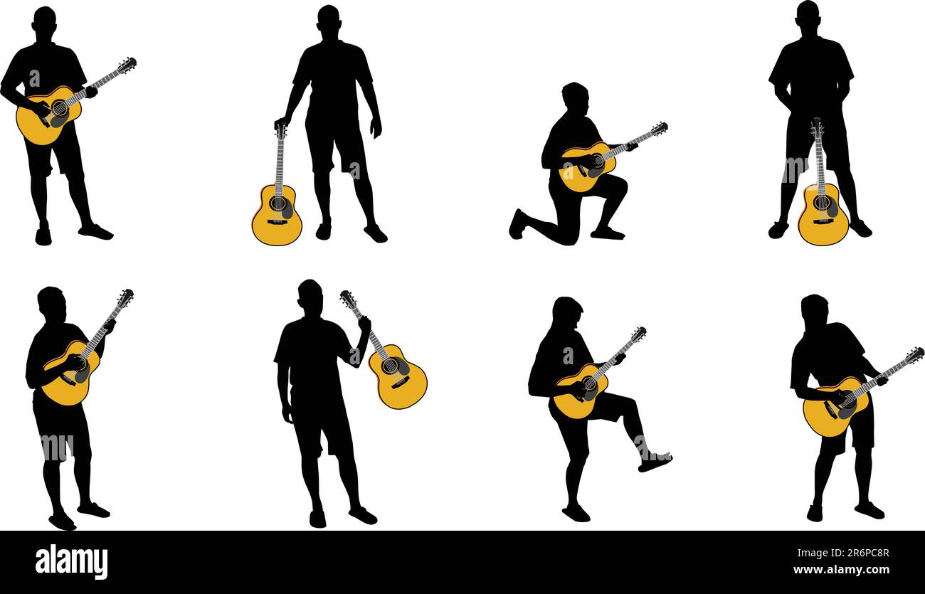 Playing guitar stage Stock Vector Images - Alamy