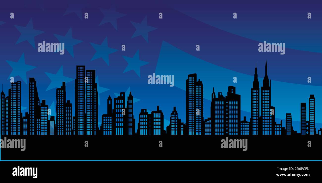 New york skyline panoramic view Stock Vector Images - Alamy