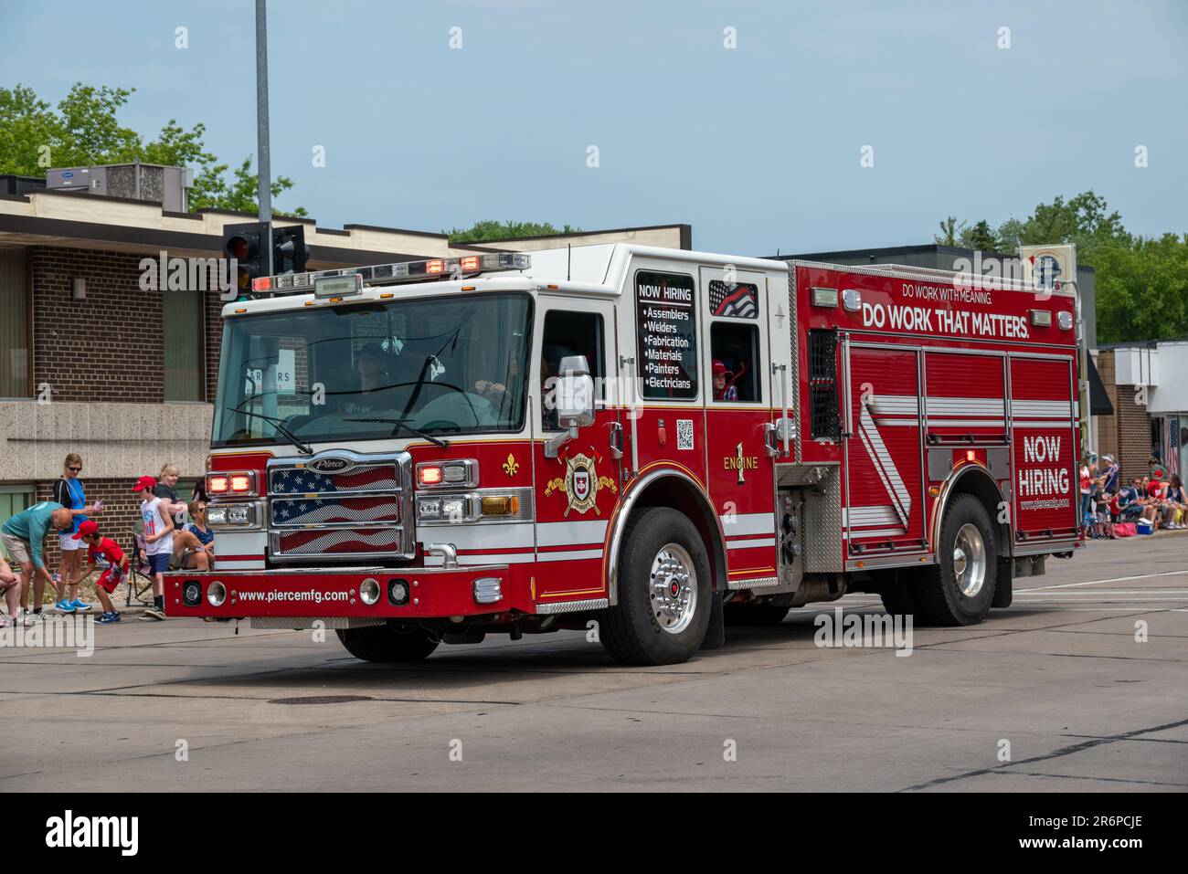 Spectators and participants of the flag day parade in Appleton ...