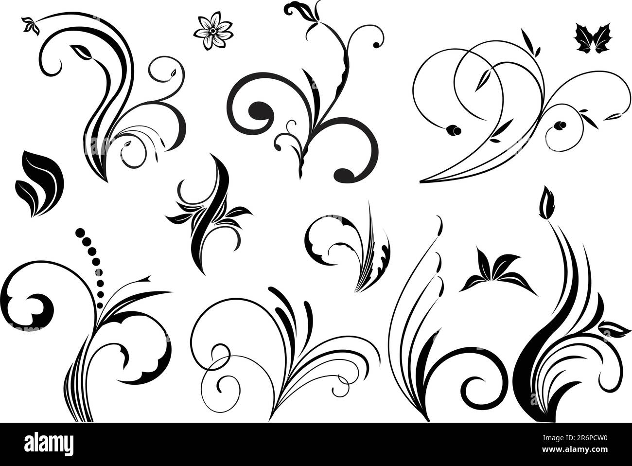 Floral vector elements in various styles. Vector Stock Vector Image ...